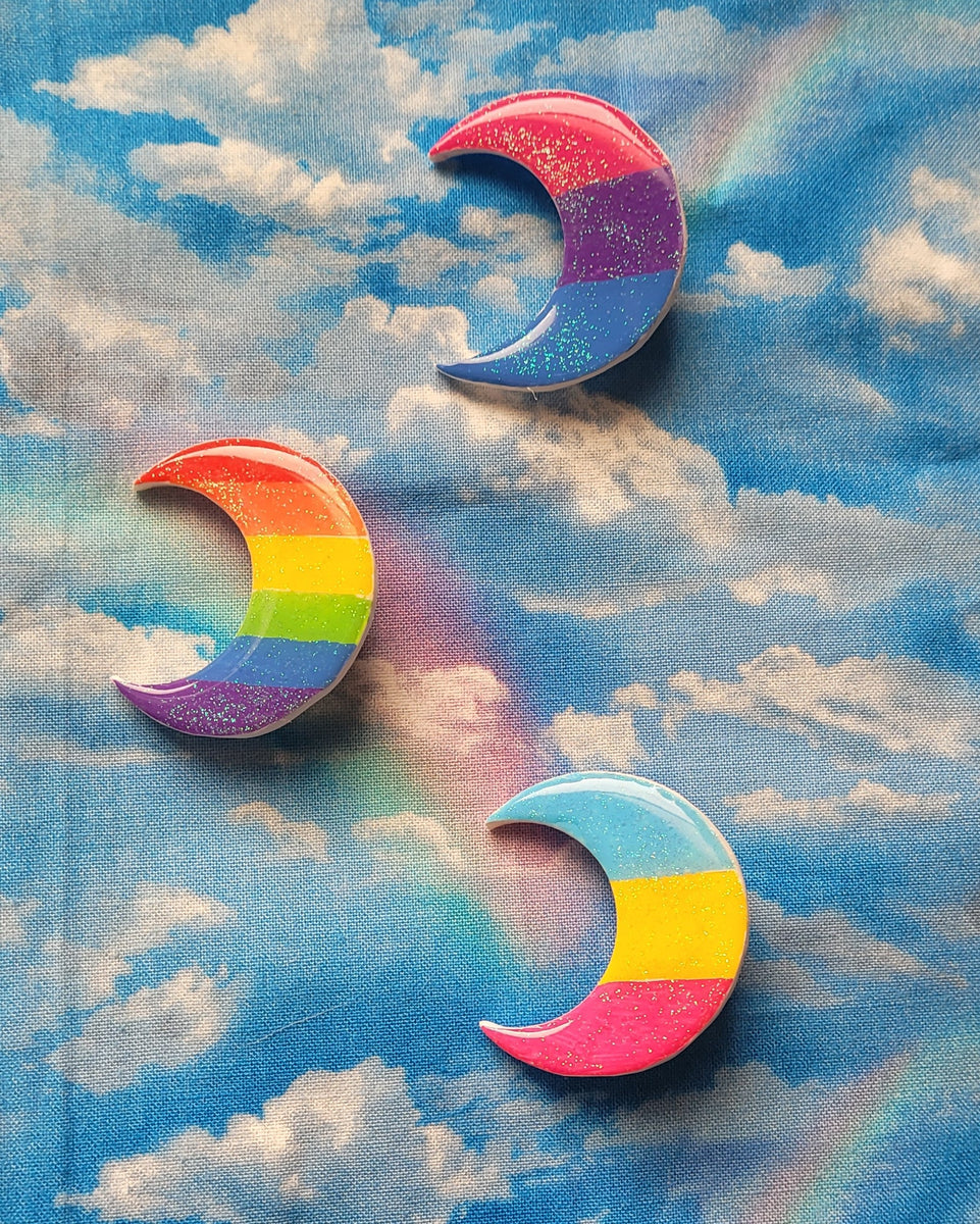 LGBTQ+ Crescent Moon Pride Pins – The Crafty Queer